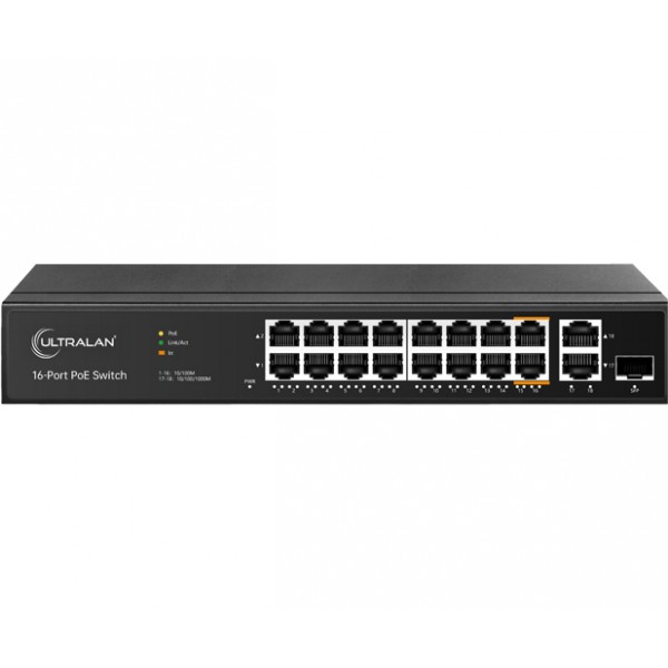 UltraLAN SF1018P 16×FE AI PoE 150W 2×GbE 1×SFP 60W BT CCTV | www ...